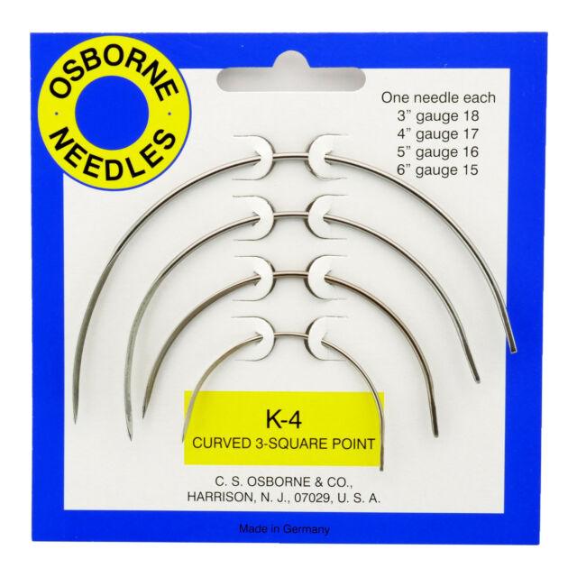 Osborne Set of 4 Curved Diamond Point Needles - K-4 – Craftsman Supply