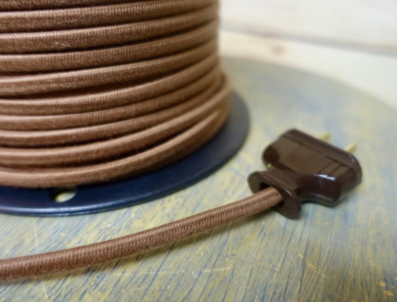 Cotton Cloth Covered Parallel/Flat 2-strand Electrical Wire - Brown ...